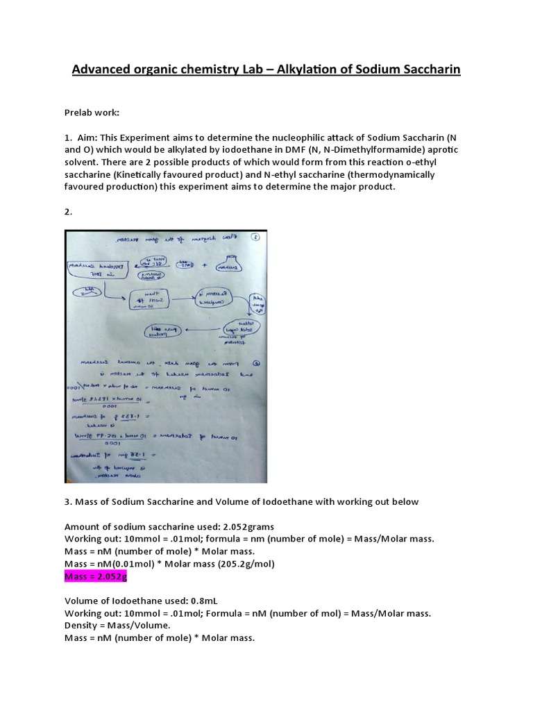 Advanced organic chemistry Lab 2 | PDF