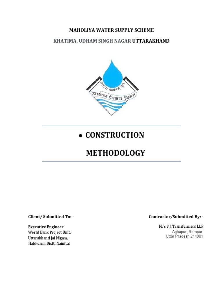 Construction Methodology - Maholiya Project | PDF | Pipe (Fluid Conveyance) | Pump