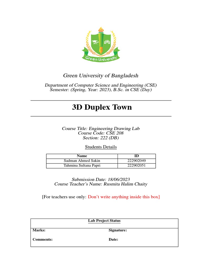 3D Duplex Town | PDF | 3 D Computer Graphics | 3 D Modeling