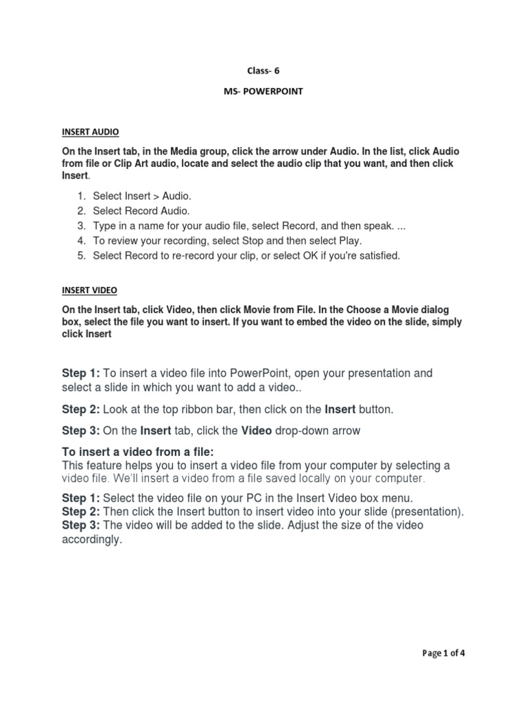 Class 6 Powerpoint Notes | PDF | Microsoft Power Point | Hyperlink