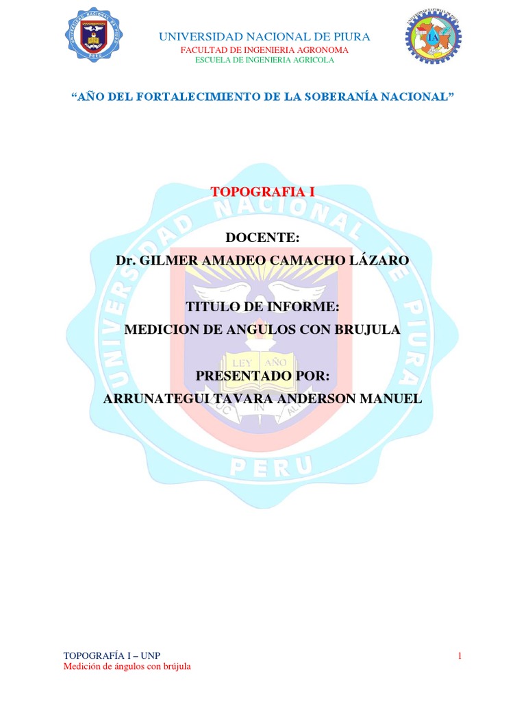 Medición de Ángulos Con Brújula | PDF | Topografía | Azimut