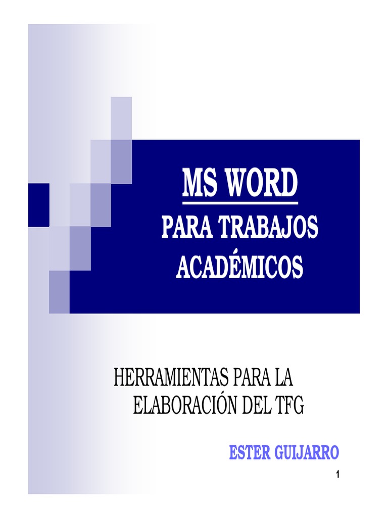 Presentacion - Microsoft Word TFG | PDF | Microsoft Word | Informática
