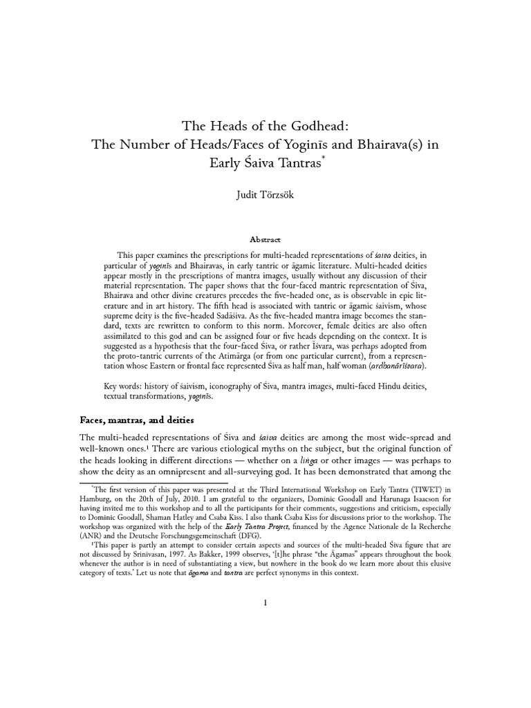 The Heads of The Godhead The Number of H | PDF | Tantra | Shiva