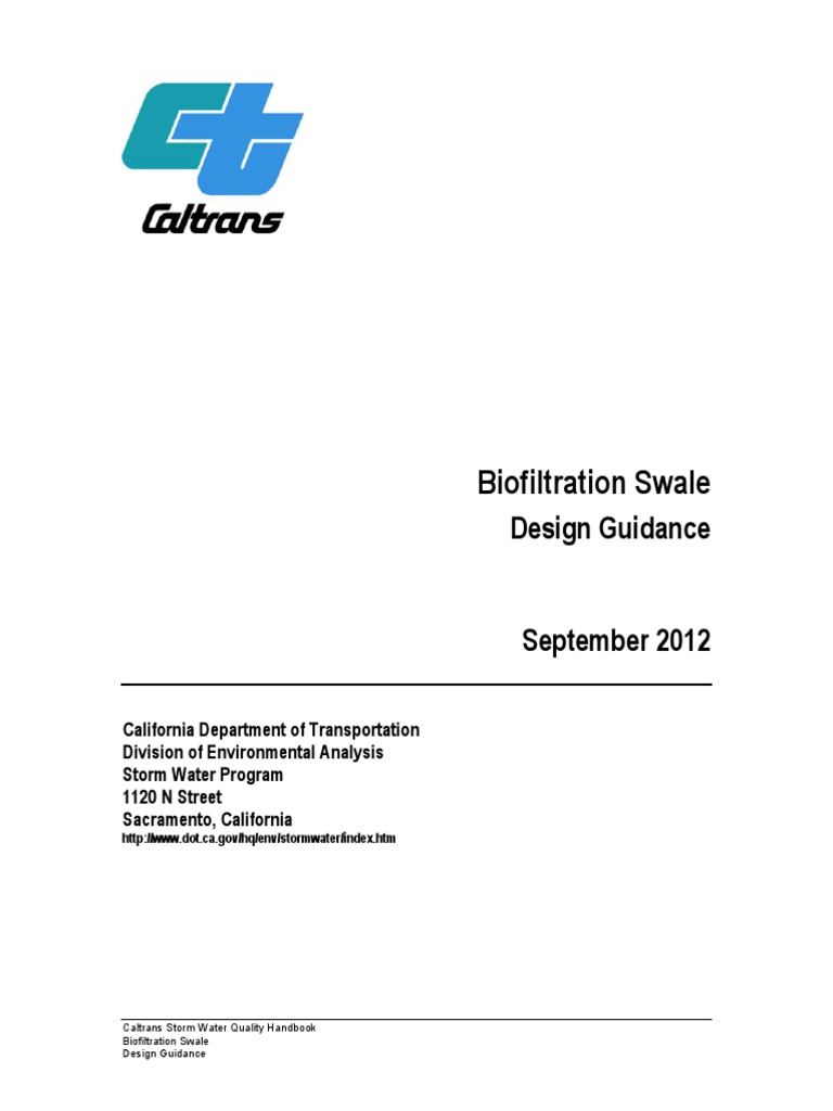 Biofiltration Swale Design Guidance | PDF | Soil | Stormwater
