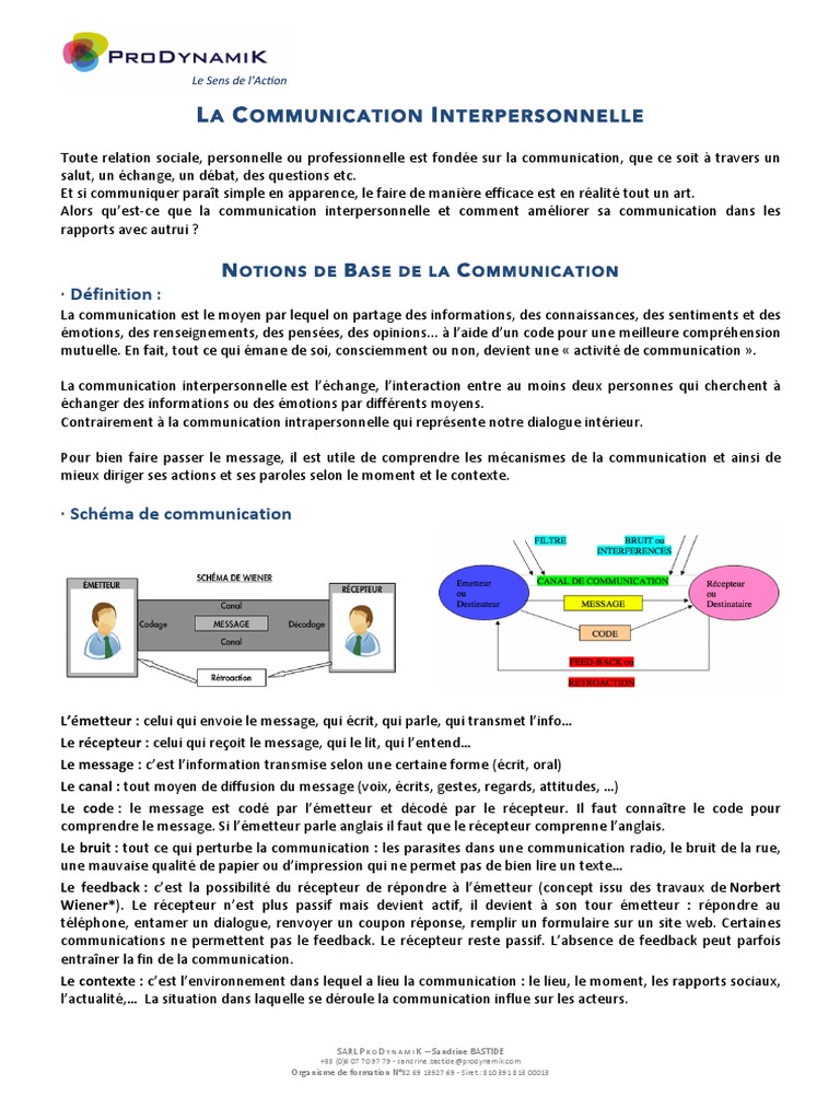 Comm Interpersonnelle | PDF | la communication | Psychothérapie
