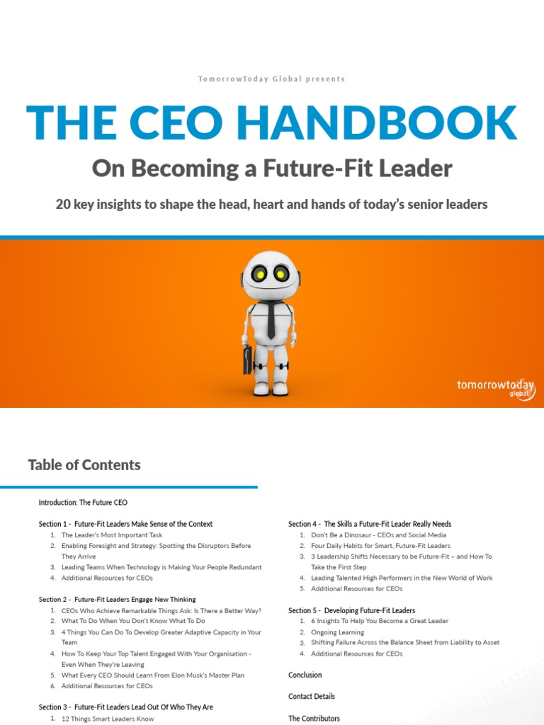 TomorrowToday_CEO_Handbook | PDF | Leadership | Experience