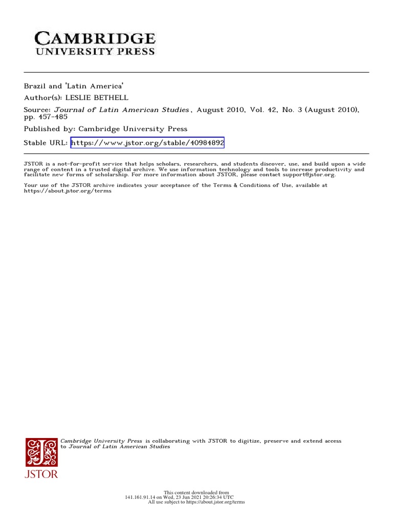 Leslie Bethel | PDF | Latin America | Brazil