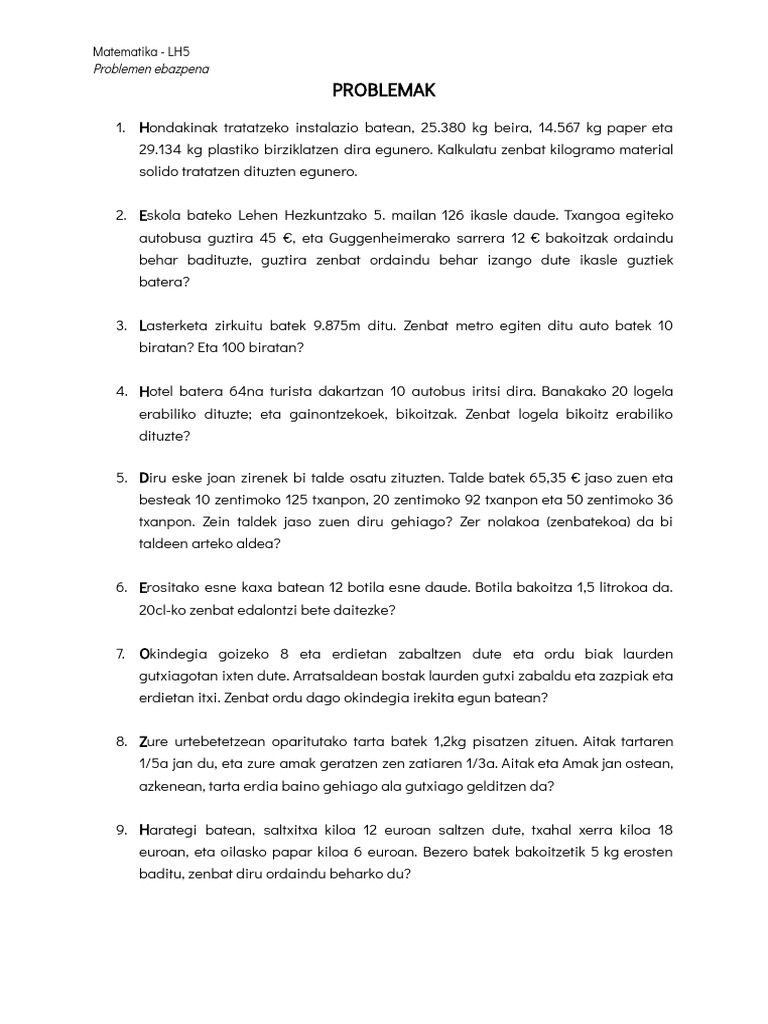 Problemak | PDF