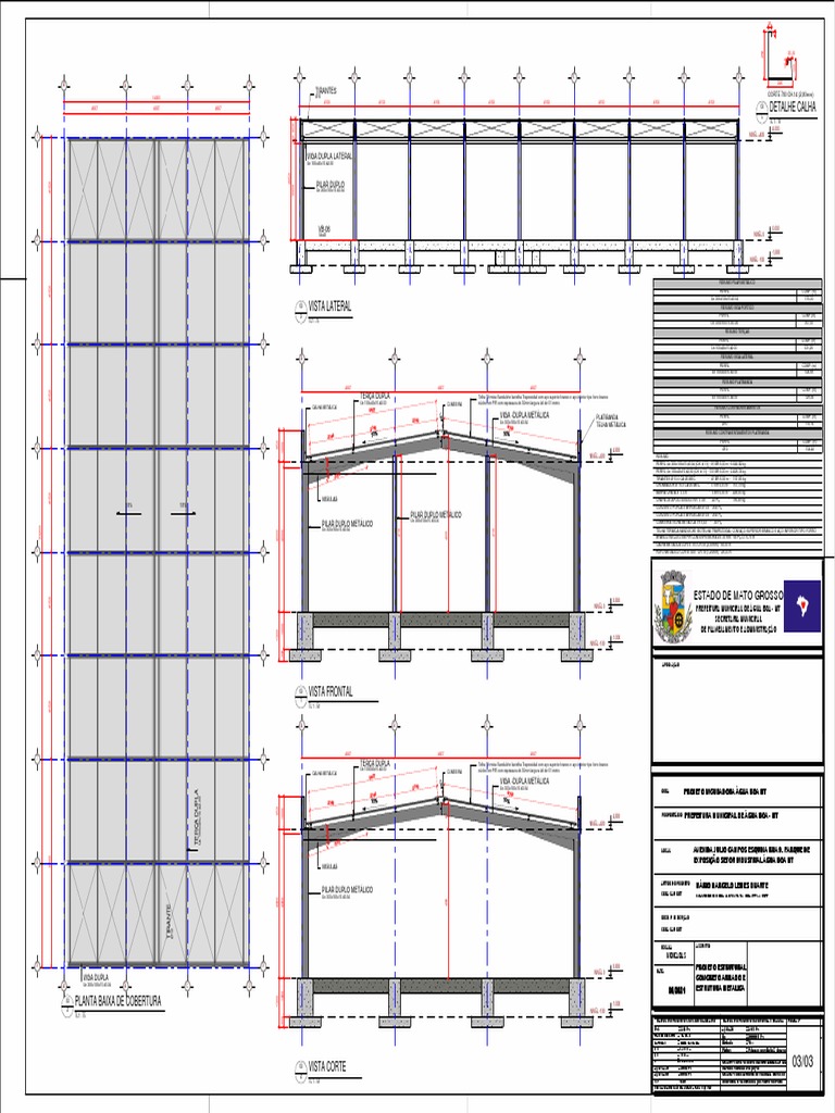 Galpão 14x33x4 - Folha - 03 - Estrutural 3 | PDF | Setor imobiliário | Ciências Físicas