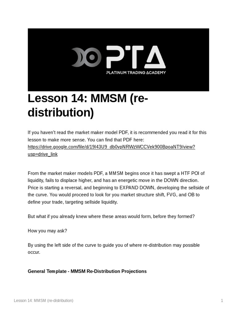 Lesson 14 - MMSM (Re-Distribution | PDF | Business | Finance & Money ...