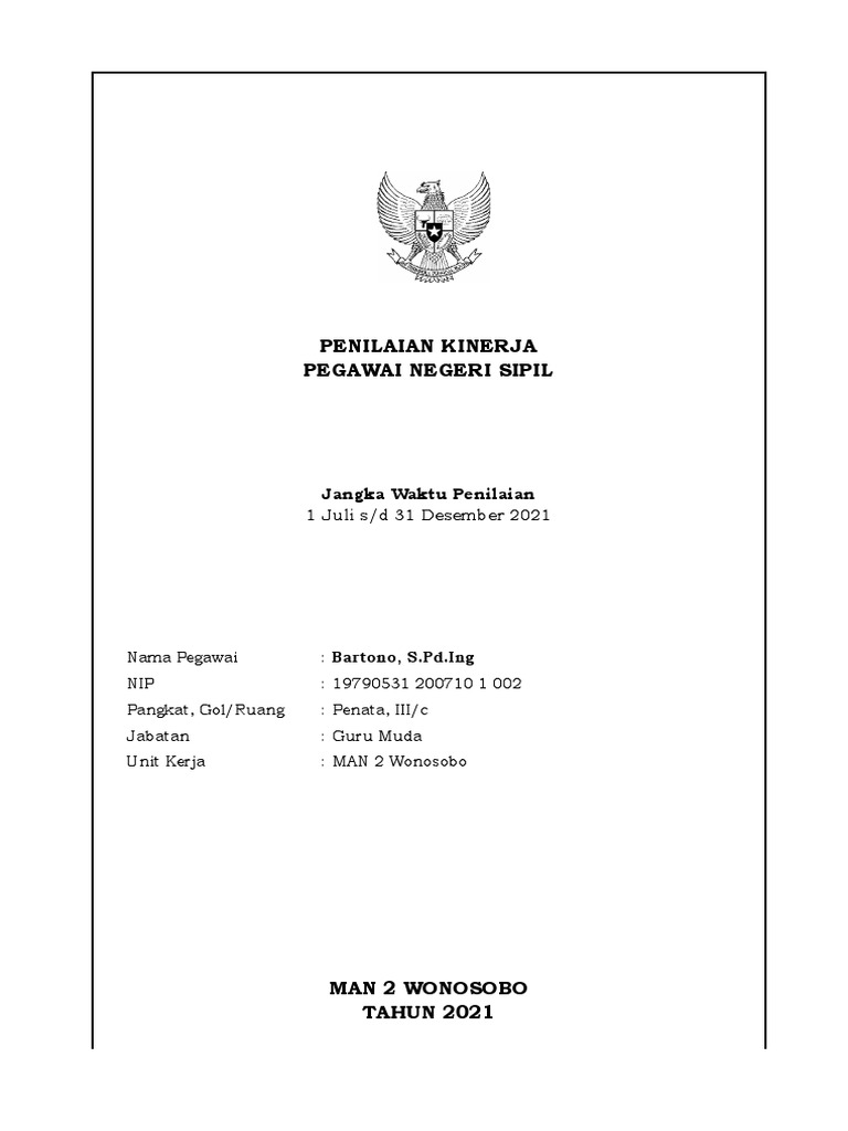 Format Skp Terbaru 2022 Bartono Oke Banget Pdf