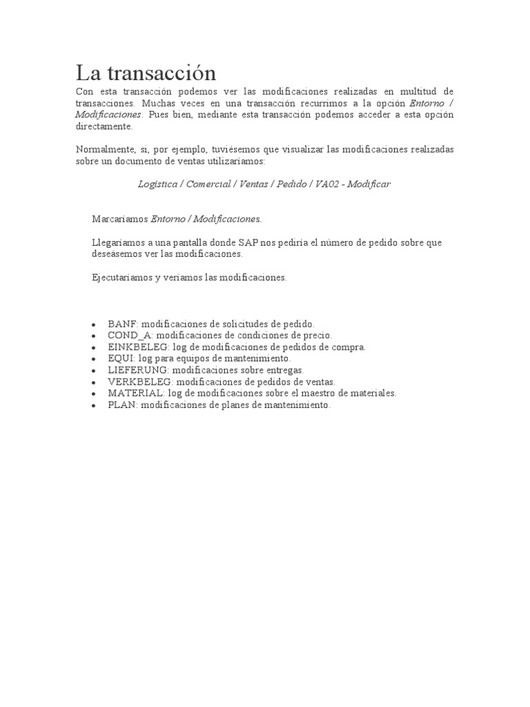 Transacción RSSCD100 en SAP | PDF