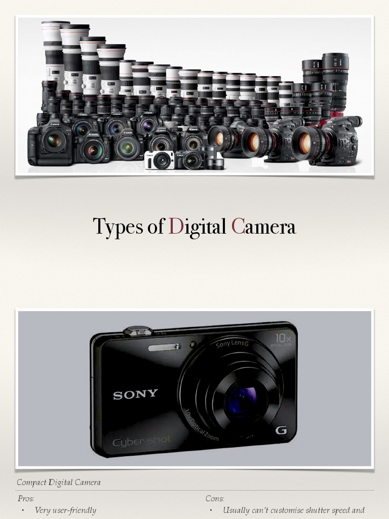 Overview of Digital Camera Types | PDF | Camera | Camera Lens