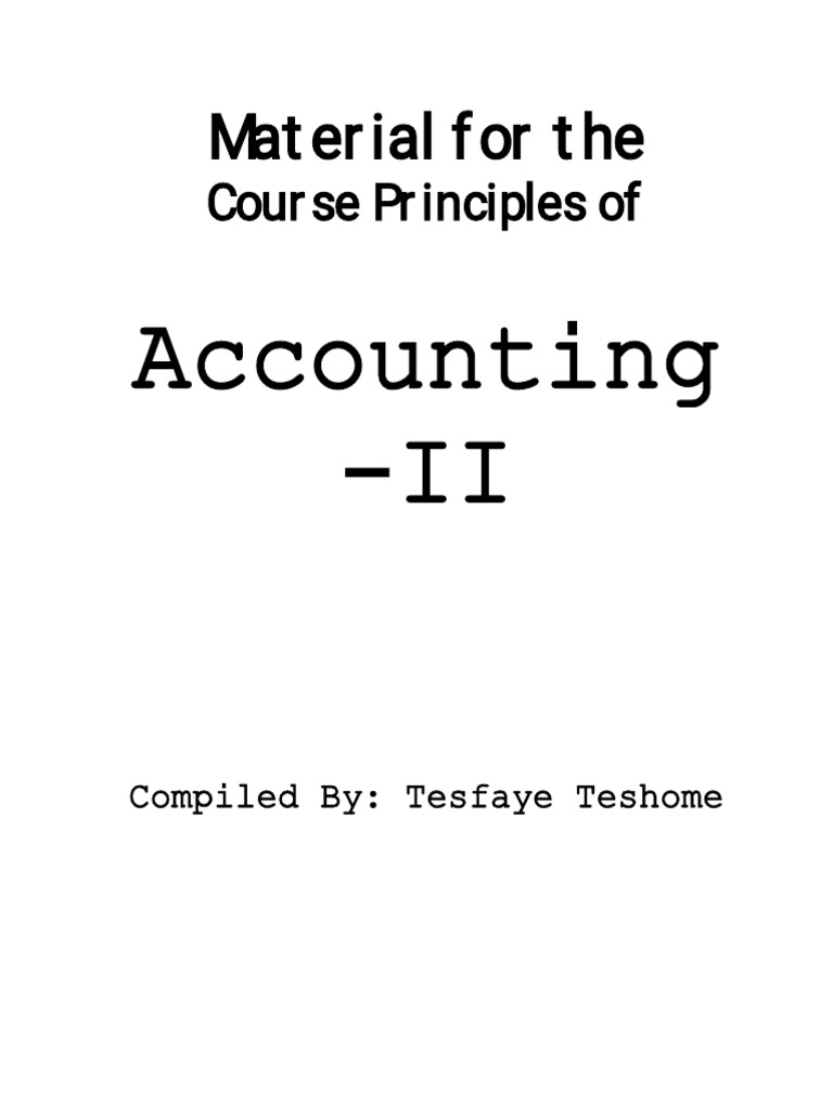 Principle of Accounting I | PDF