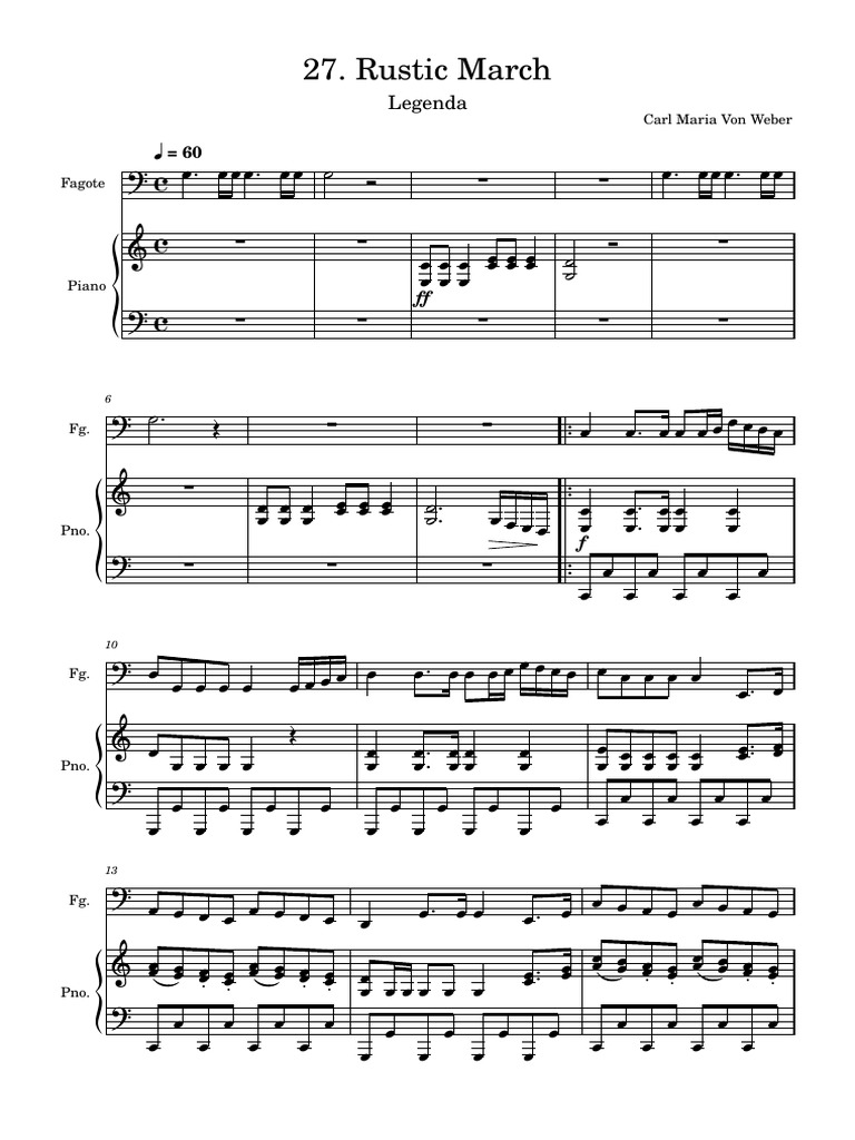 Weber's Rustic March Score | PDF