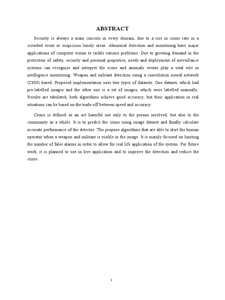 Militant and Weapon Detection Final Report | PDF | Artificial Neural ... Militant and Weapon Detection Final Report | PDF | Artificial Neural ...