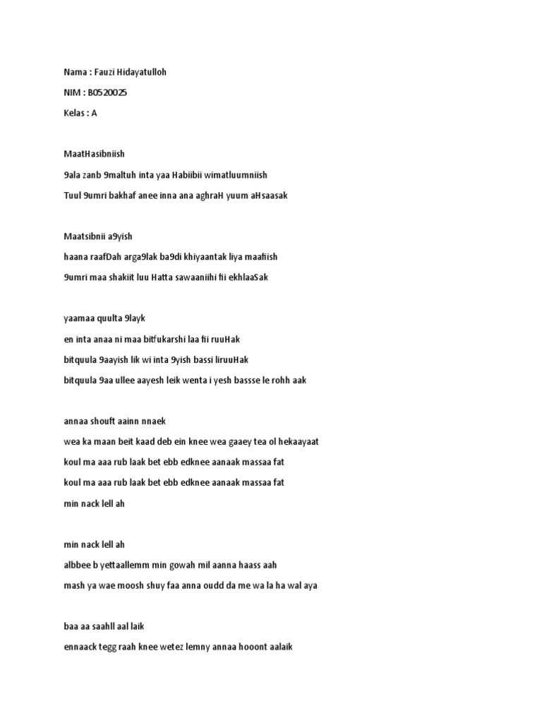 Fauzi Hidayatulloh - Amiyah | PDF