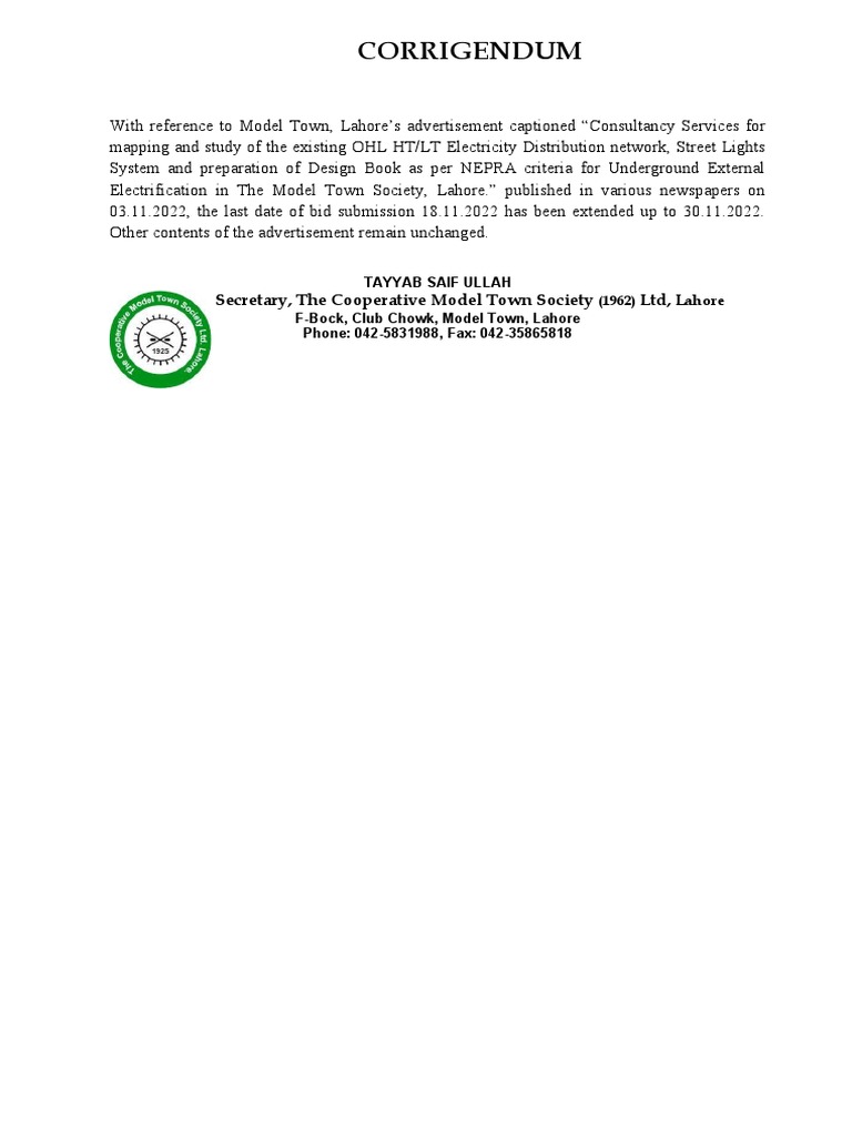 Corrigendum Ad | PDF