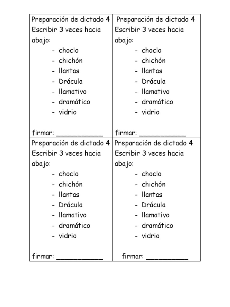 Dictado Corto para Niños de 9 a 10 Años | PDF