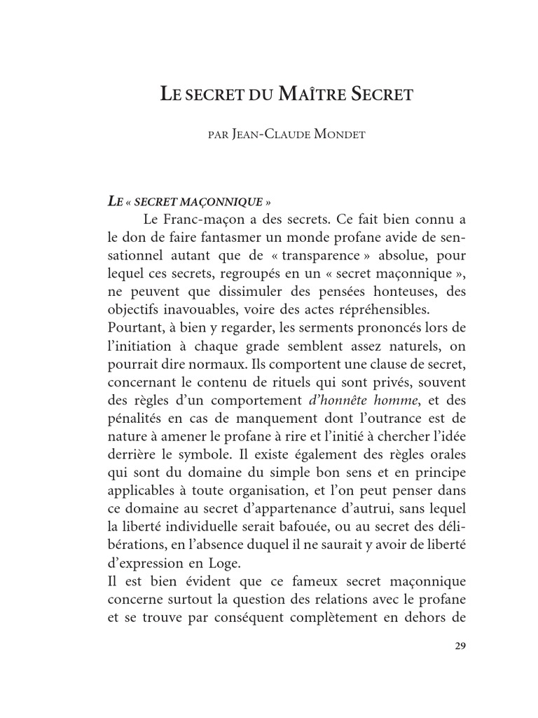 Le Secret Du Maître Secret | PDF