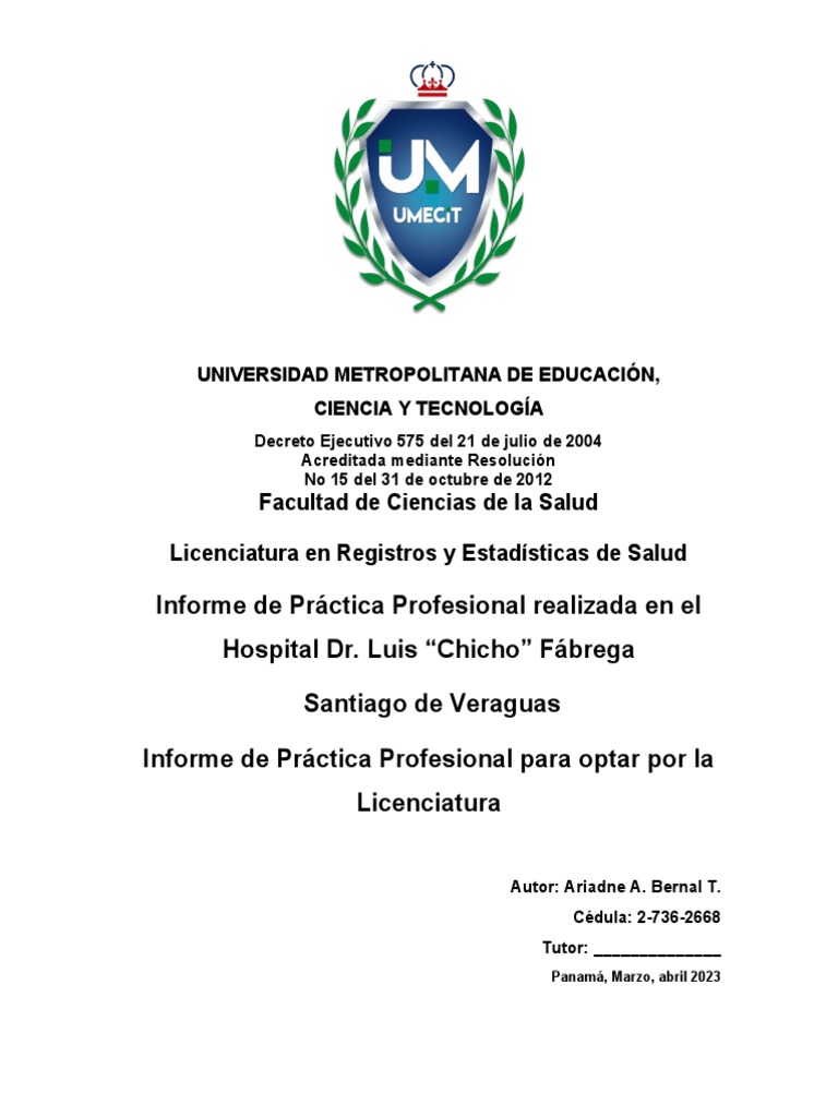 Informe de Practica Profesional | Descargar gratis PDF | Historial médico | Hospital