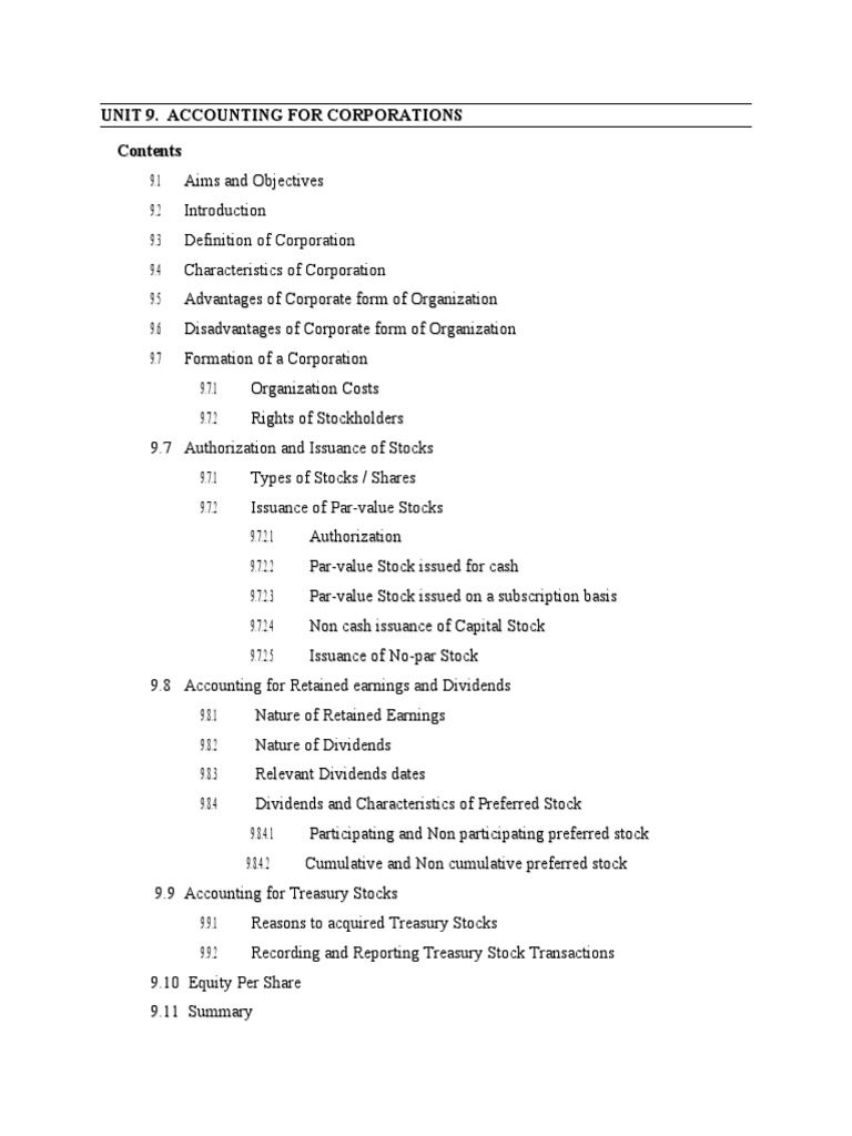 Accounting For Corporation | PDF