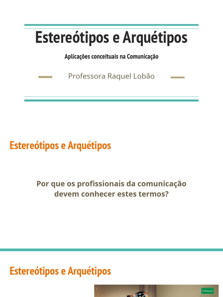 Estere Tipos e Arqu Tipos | PDF | Arquétipo | Estereótipos