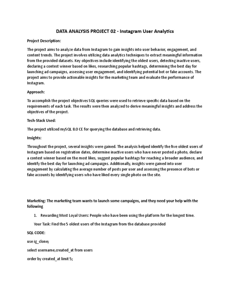 Data Analysis Project 02 Pdf Data Analysis Databases