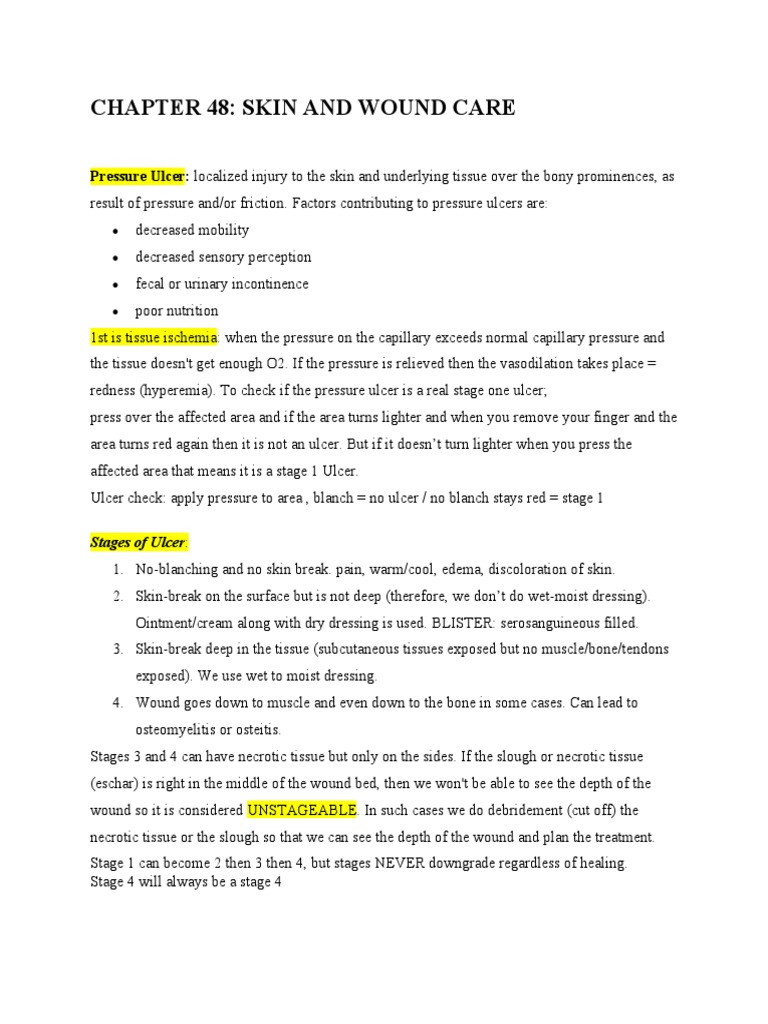 CHAPTER 48 - Skin Integrity & Wound Care | PDF | Wound | Wound Healing