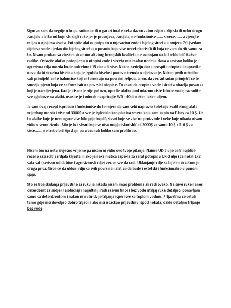 Čišćenje Starog Alata | PDF