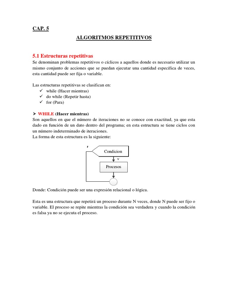 CAP. 5 Algoritmos Repetitivos | PDF | Algoritmos | Ciencias de la Computación