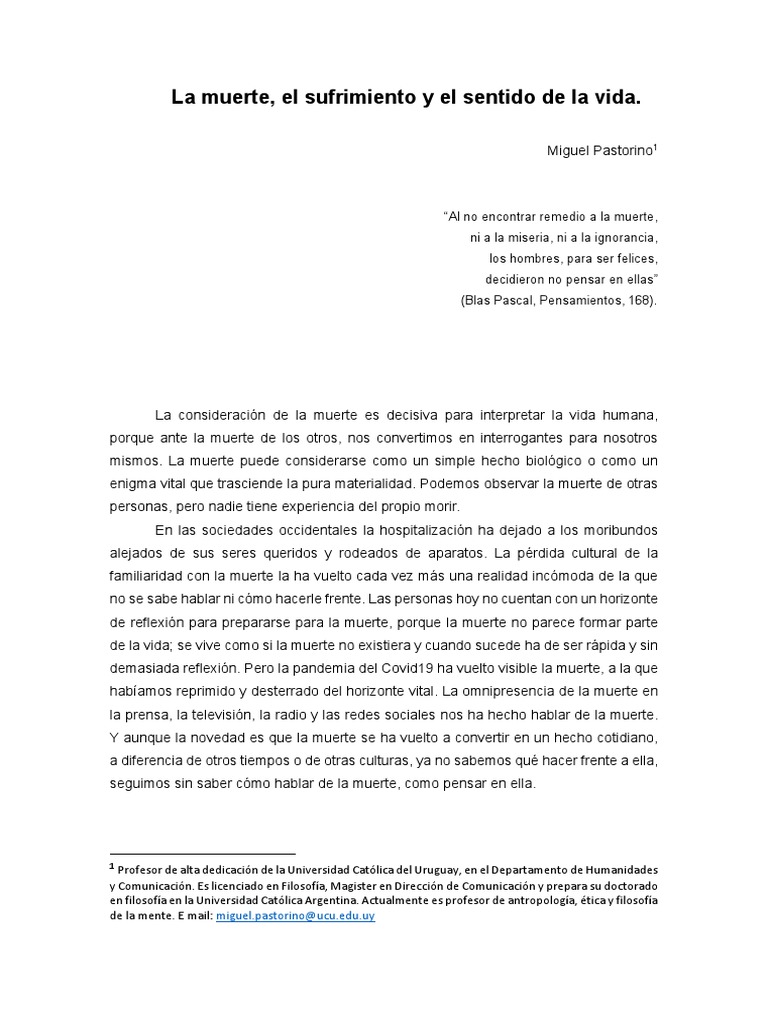 La - Muerte - El - Sufrimiento - y - El - Sentido - de La Vida | PDF