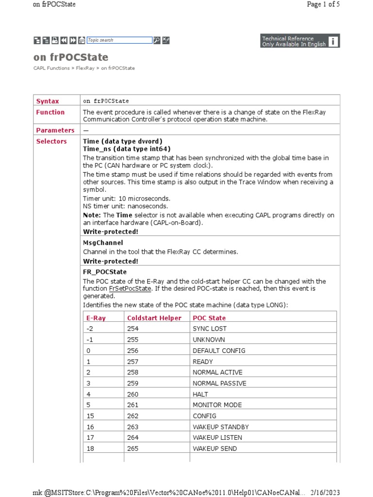 FlexRay POC State Change Function | PDF | Computers