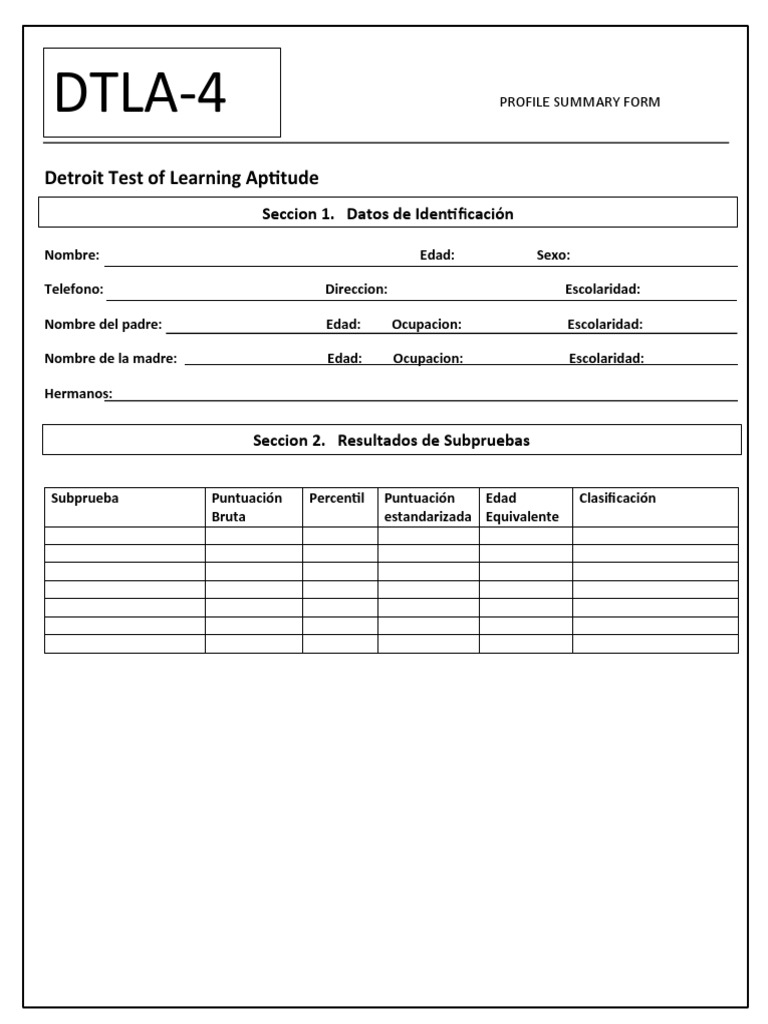 DTLA - Hoja de Respuestas | PDF