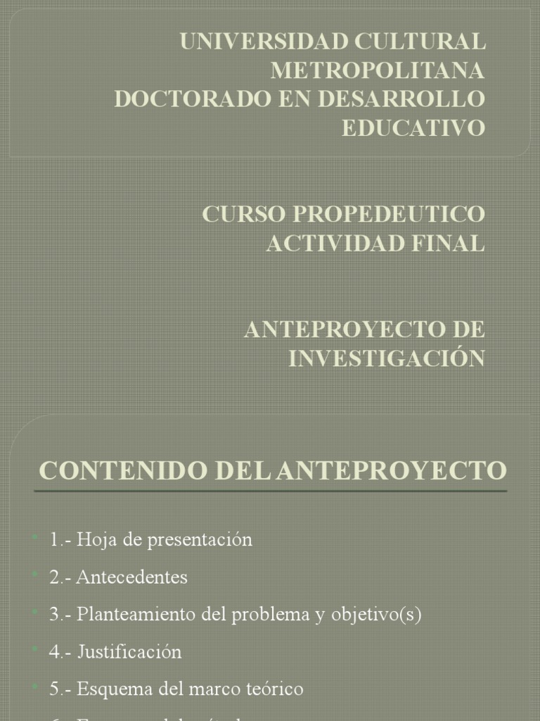 Anteproyecto de Investigación | PDF | Science | Cognición