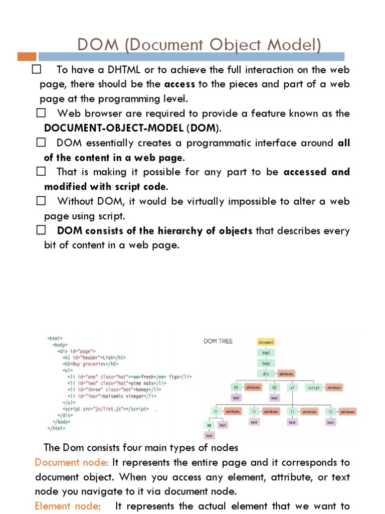DOM and Events | PDF