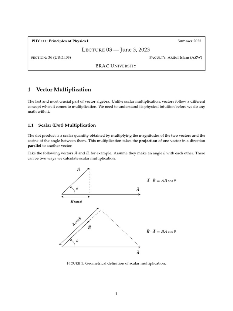 S36_Summer_PHY111_Lecture-3 | PDF
