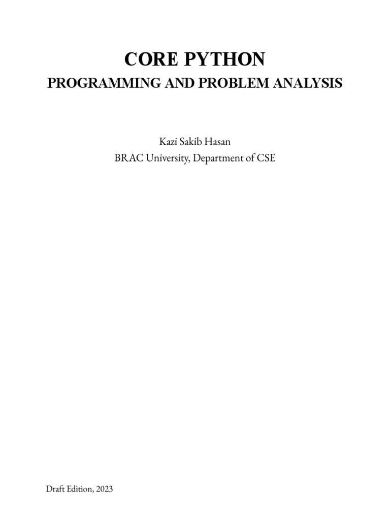 Core Python Programming and Problem Anal | Download Free PDF | Division ...
