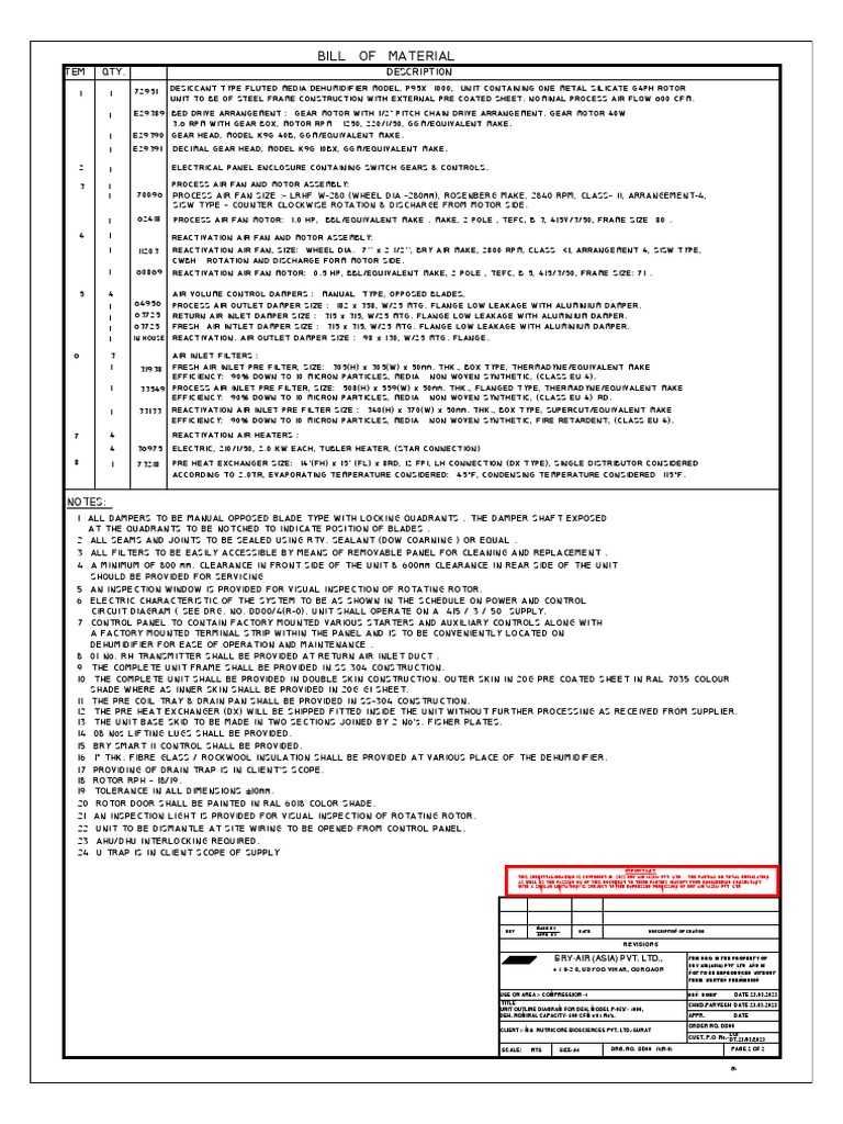BOM, P95X-1000 - 600 CFM-Model | PDF