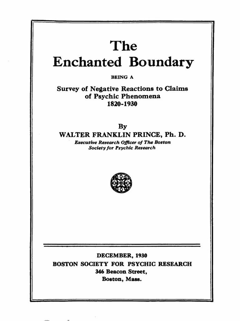 1930 Prince The Enchanted Boundary | PDF | Parapsychology | Science