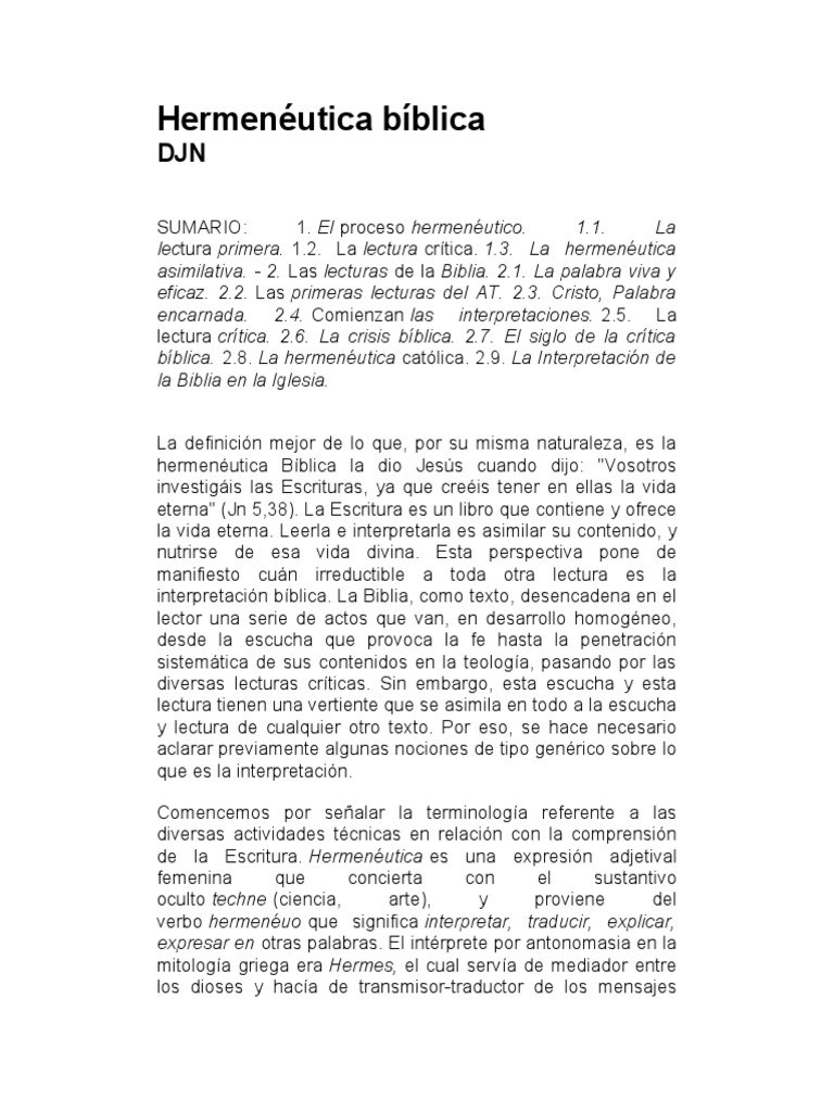 Hermenéutica bíblica | PDF | Hermenéutica Bíblica | Hermenéutica