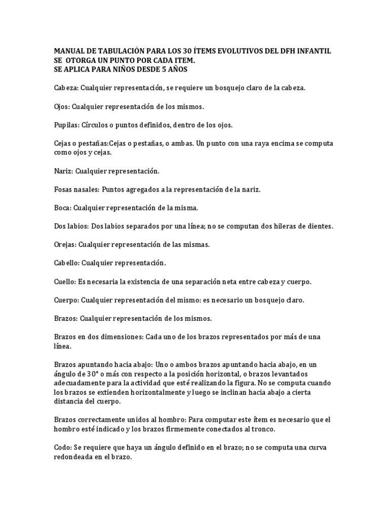 Manual de Tabulacion para Los 30 Items e | PDF | Ropa | Softlines ...