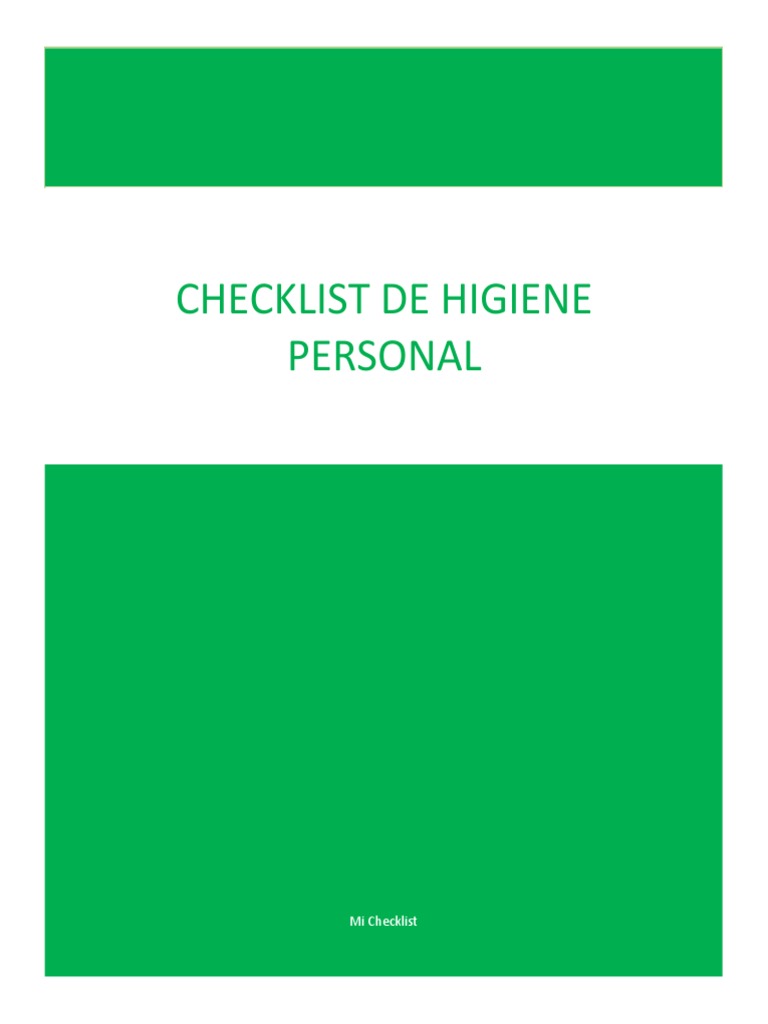 Checklist de Higiene Personal | PDF | Higiene | Lentes de contacto