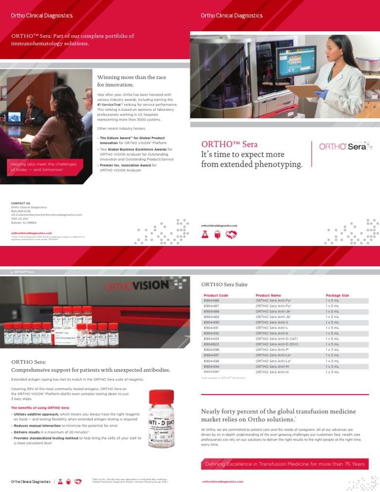 Pr-02057 - Brochure TM Ortho Sera On Ortho Vision Biovue Pr-02057 | PDF