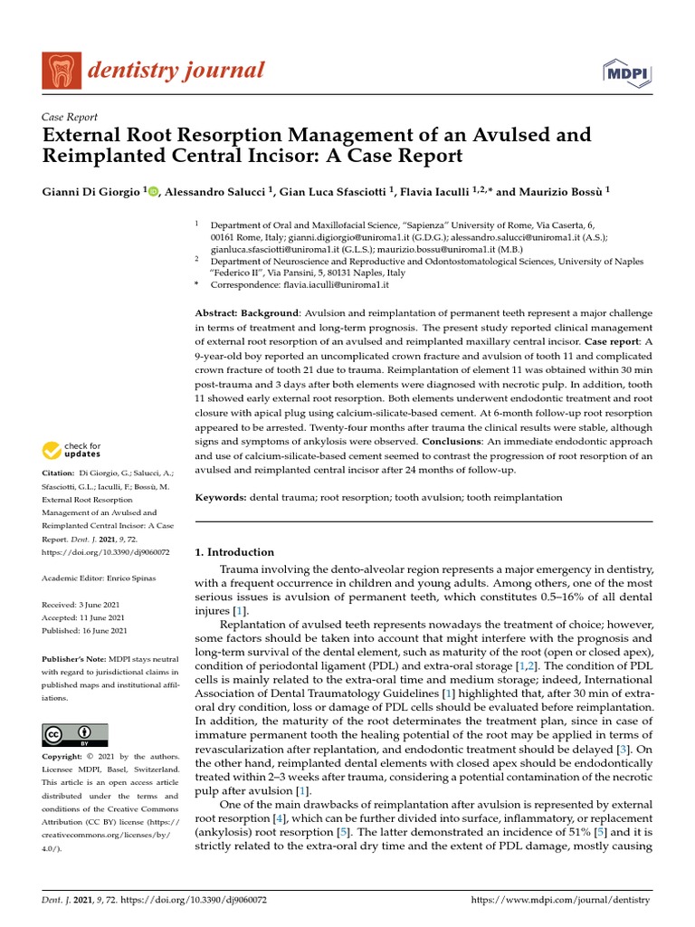 External Root Resorption Management | PDF | Health Care | Mouth