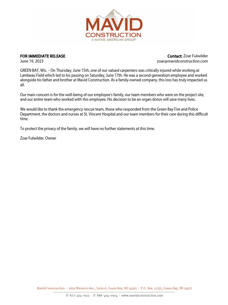 Mavid Construction Statement | PDF