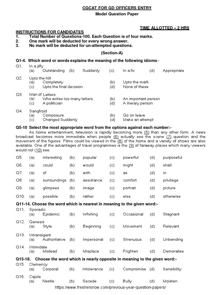 Indian Coast Guard Assistant Commandant GD Old Question Paper | PDF ...