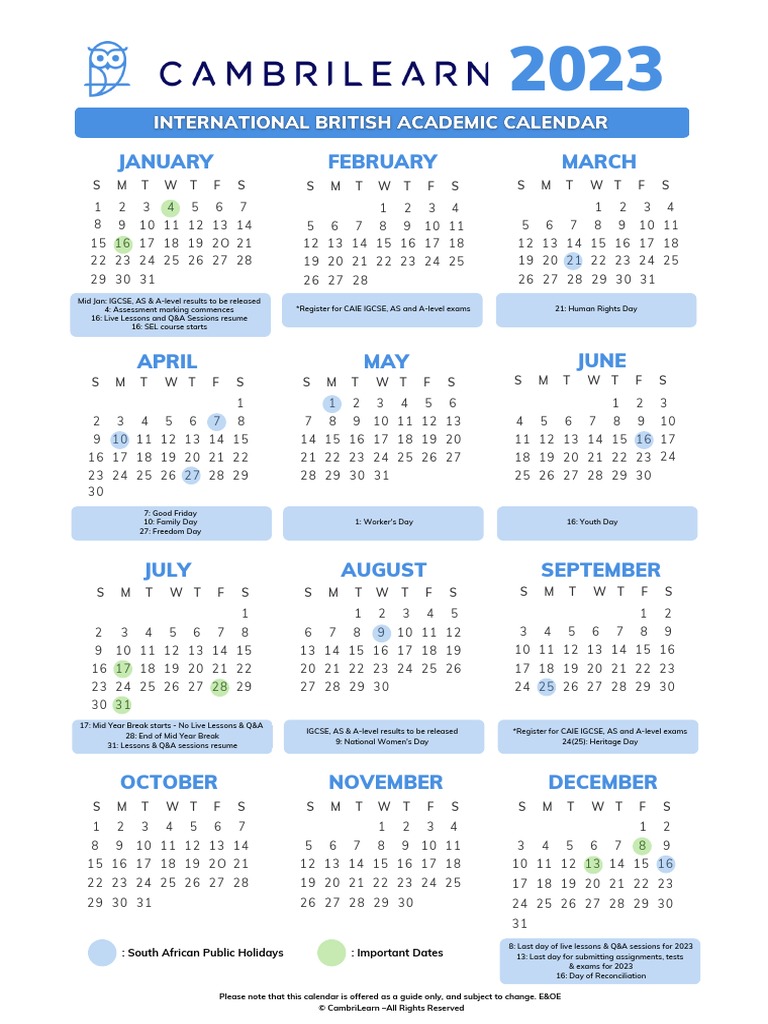 CambriLearn_British_Curriculum_Term_Calendar | PDF | Adolescence ...