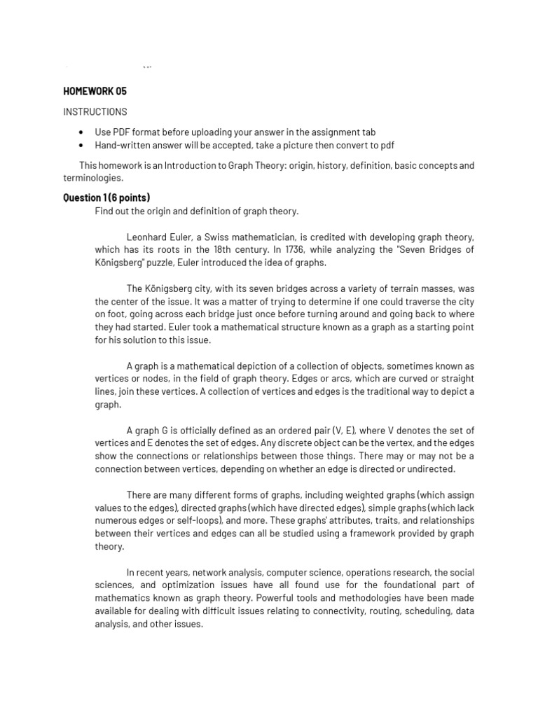MMW HW05 | PDF | Vertex (Graph Theory) | Graph Theory