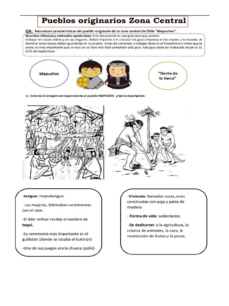 GUÍA HISTORIA 2do básico - Pueblos originarios | PDF